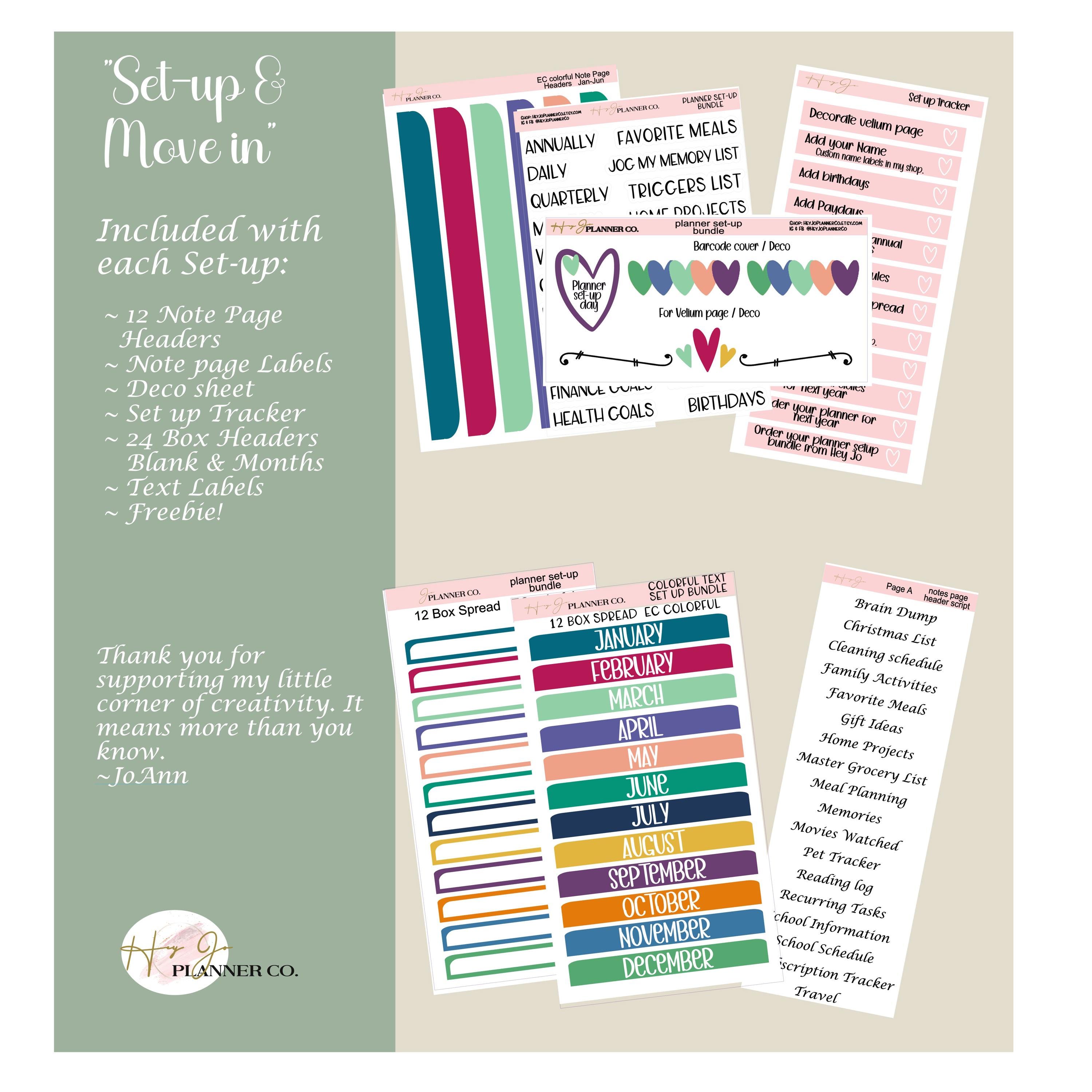 Erin Condren Setup and Move-in 7x9 Life Planner Sticker Bundle - Etsy