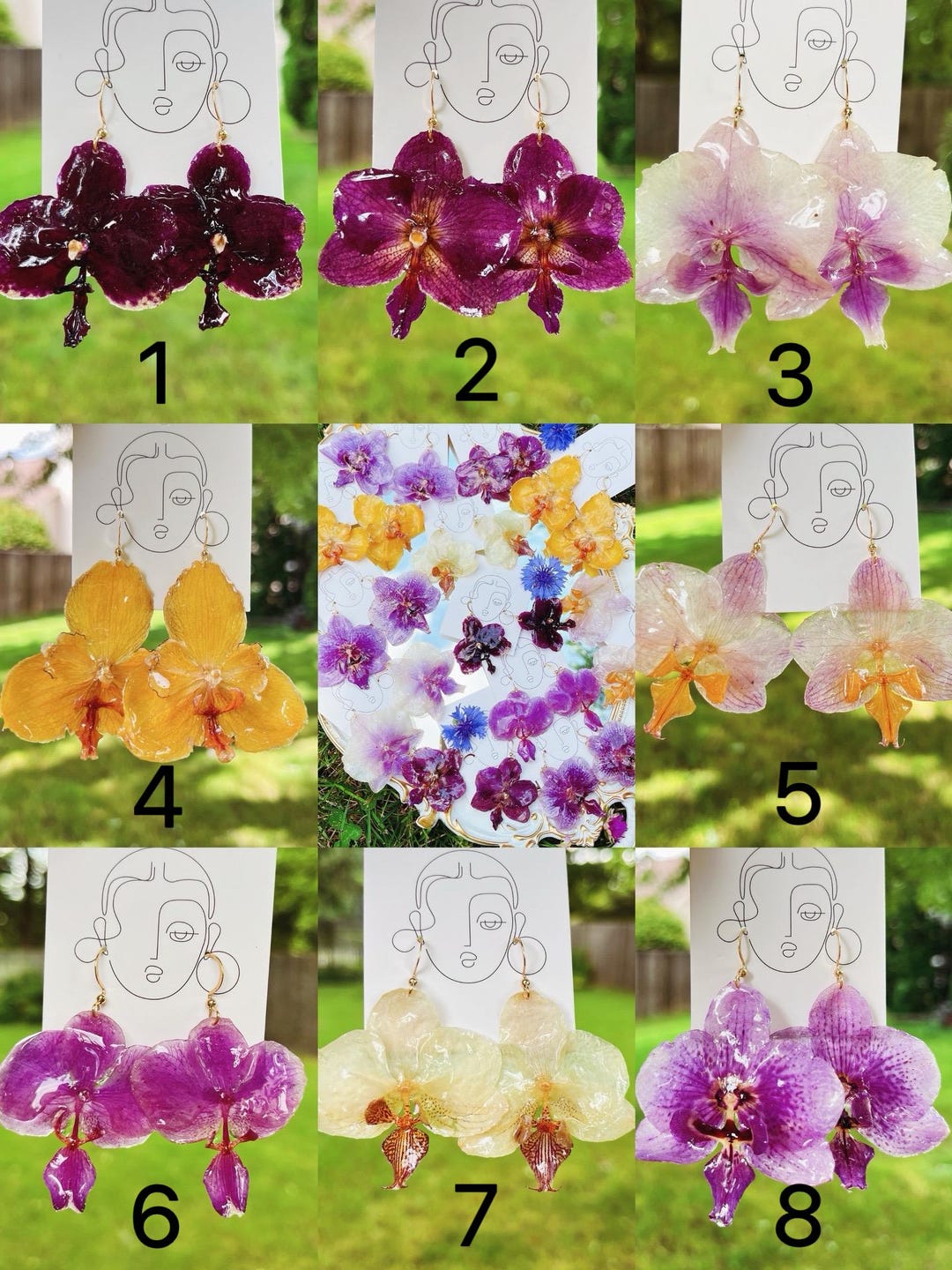 Dried 3D Orchid Handmade Resin Earrings, Real Orchid Earrings ...