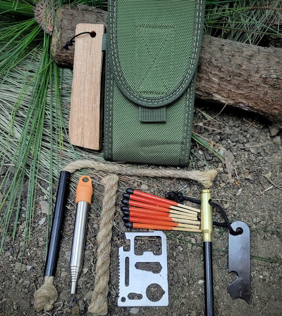 Camp Bushcraft Tactical Gear Survival Kit Emergency Fire Starter Gear ...
