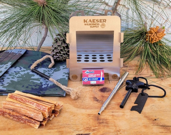 Wood Burning Folding Stove Ferro Rod Fatwood - Etsy