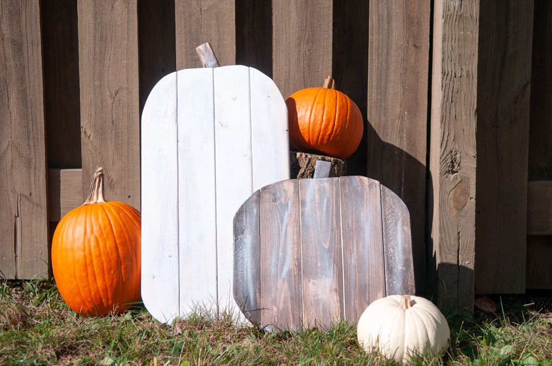 Fall Decor Halloween Decorations Rustic Wooden Pumpkins Set - Etsy