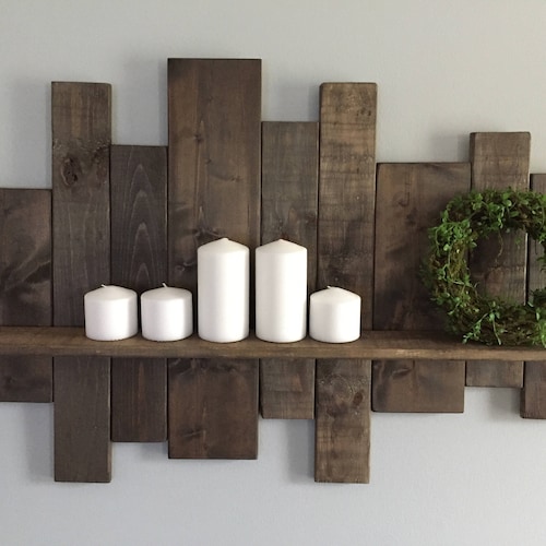 Rustic Reclaimed Wood 4 Hook Key Holder With Shelf 7 Colour - Etsy