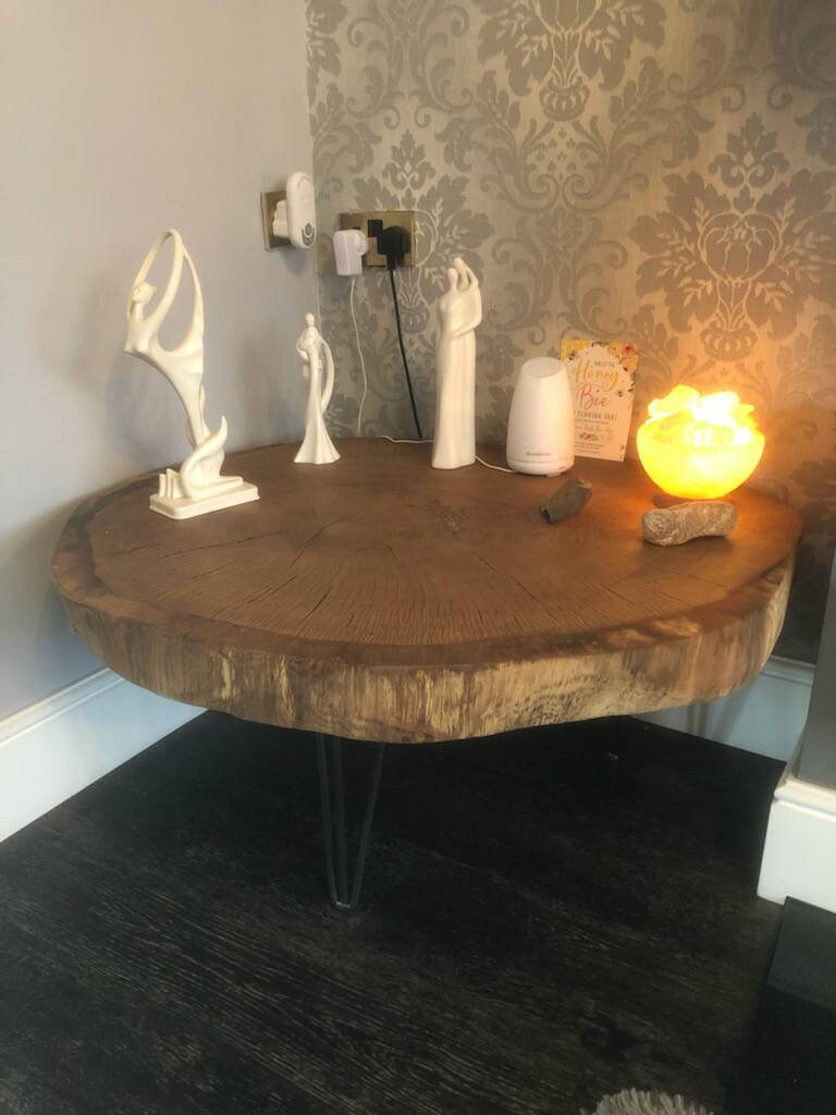 Live Edge Oak Coffee Table. Solid Oak End Table. Rustic Table. - Etsy