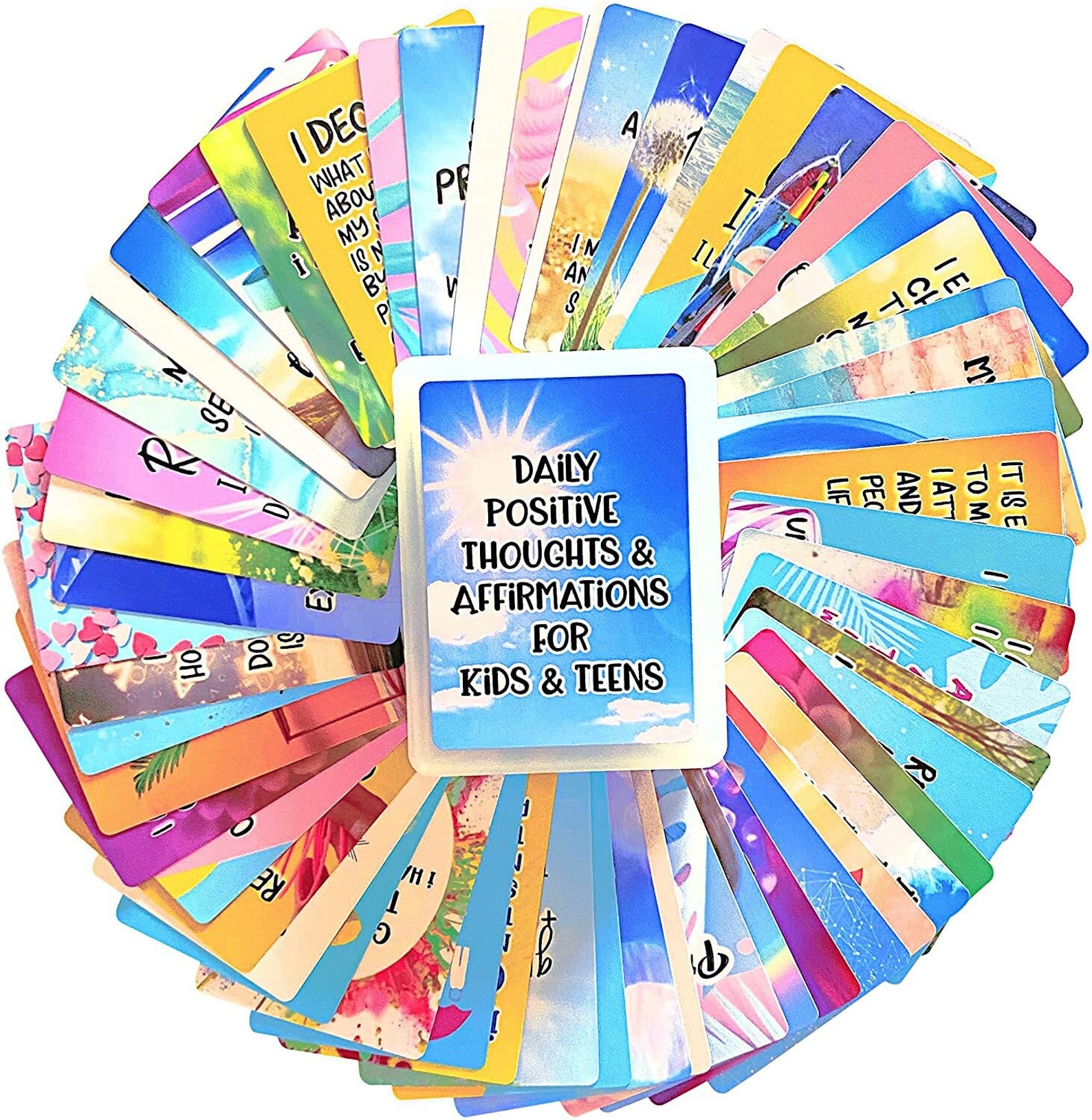 Positive Affirmation Cards for Kids + Teens (54 Cards) - Encourage ...