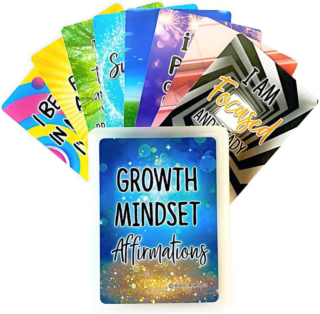 Positive Affirmation Cards for Growth Mindset (54 Cards) - Encourage ...