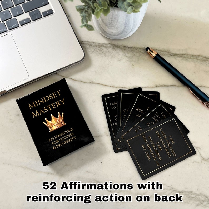 Mindset Mastery Positive Affirmation Cards for Success & Prosperity, 52 ...