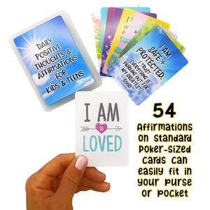 Positive Affirmation Cards for Kids + Teens (54 Cards) - Encourage ...