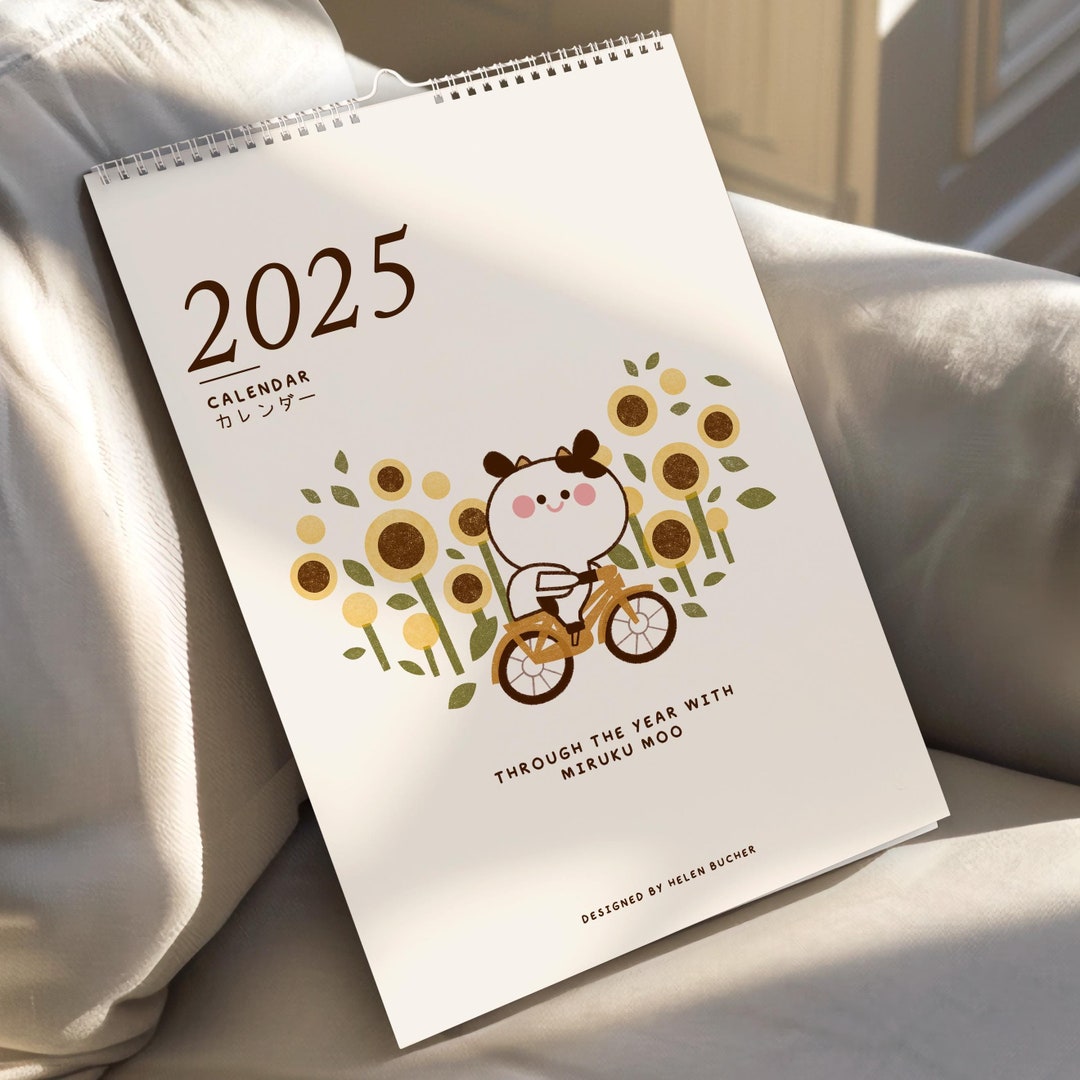 2025 Wall Calendar - Cute Year Calendar - Kawaii - New Year - Helen ...