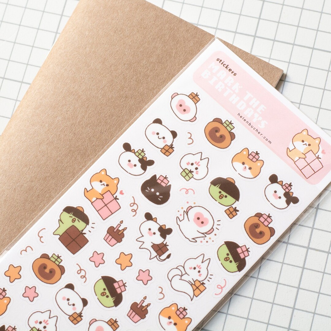 Mark the Birthdays Sticker Sheet Clear Stickers Transparent Planner ...