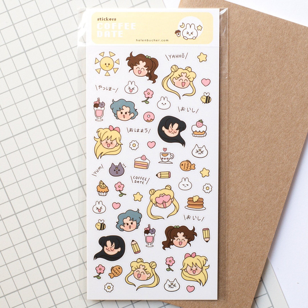 Coffee Date Sticker Sheet Clear Stickers Transparent - Etsy