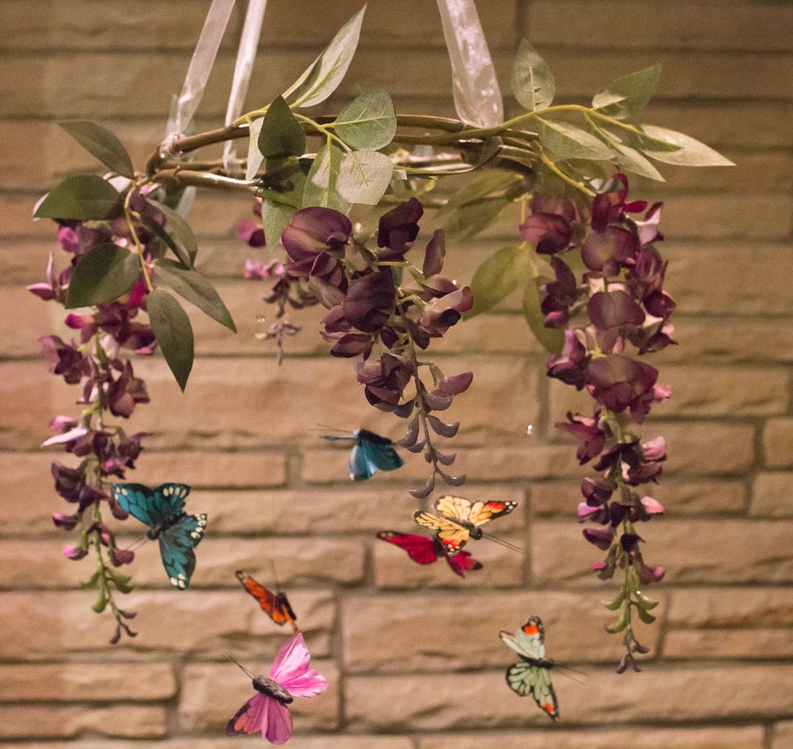 Butterfly Mobilefairy Mobilewoodland Mobilerusticflower | Etsy