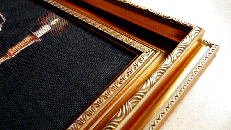 Finished Complete Cross Stitch/ Candle Clock Glass/ Wall - Etsy