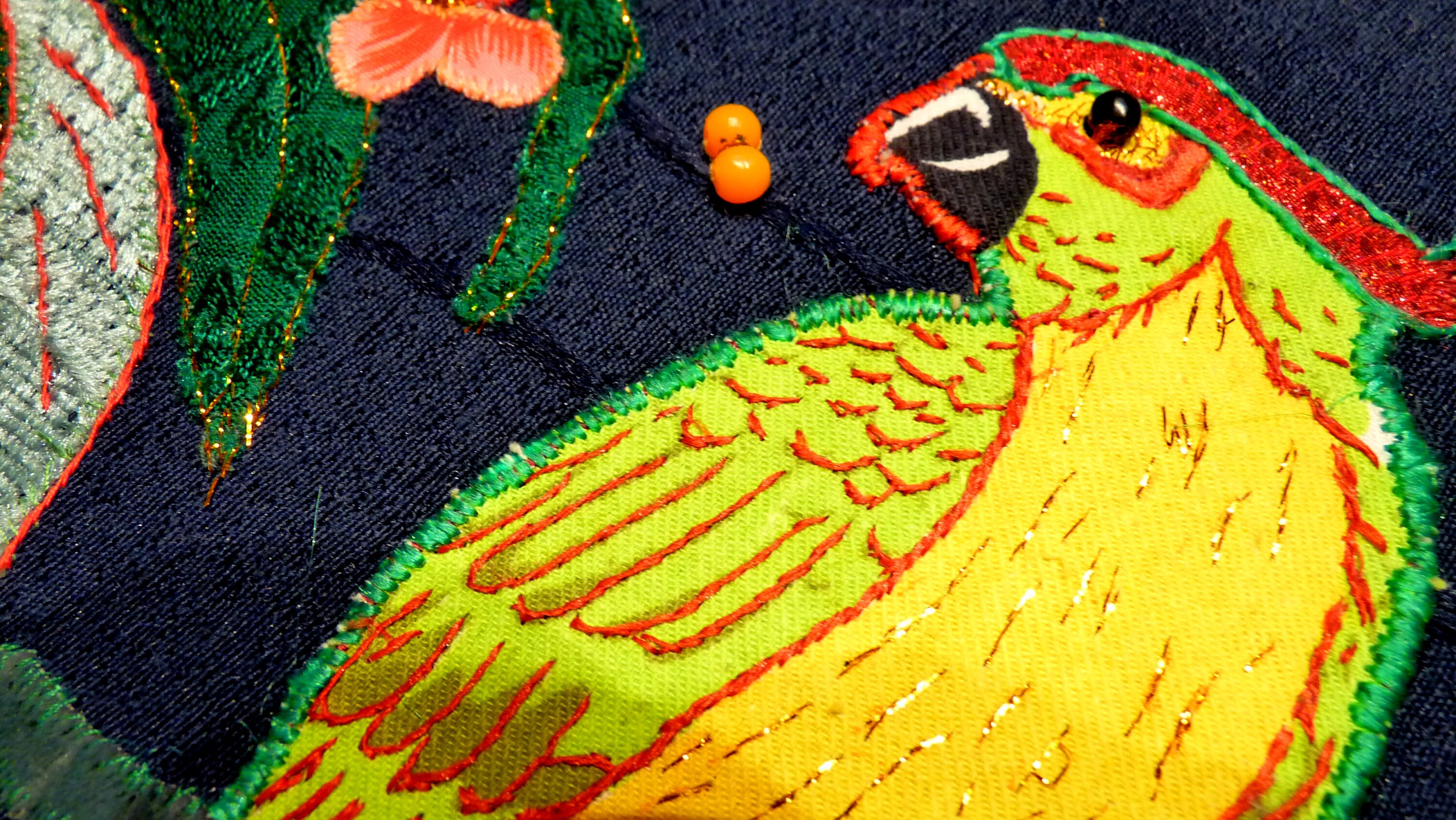 Parrot Birds/ Cross Stitch Finished/ Patchwork / Applique/ - Etsy