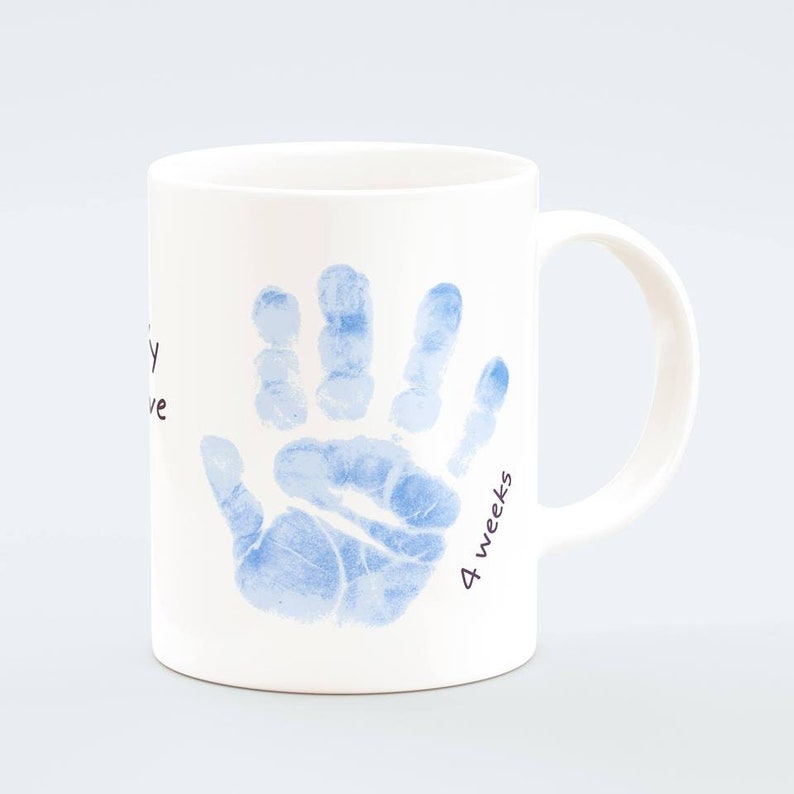 Personalised Baby Hand / Foot Print Mug & Coaster Set, First Handprint ...