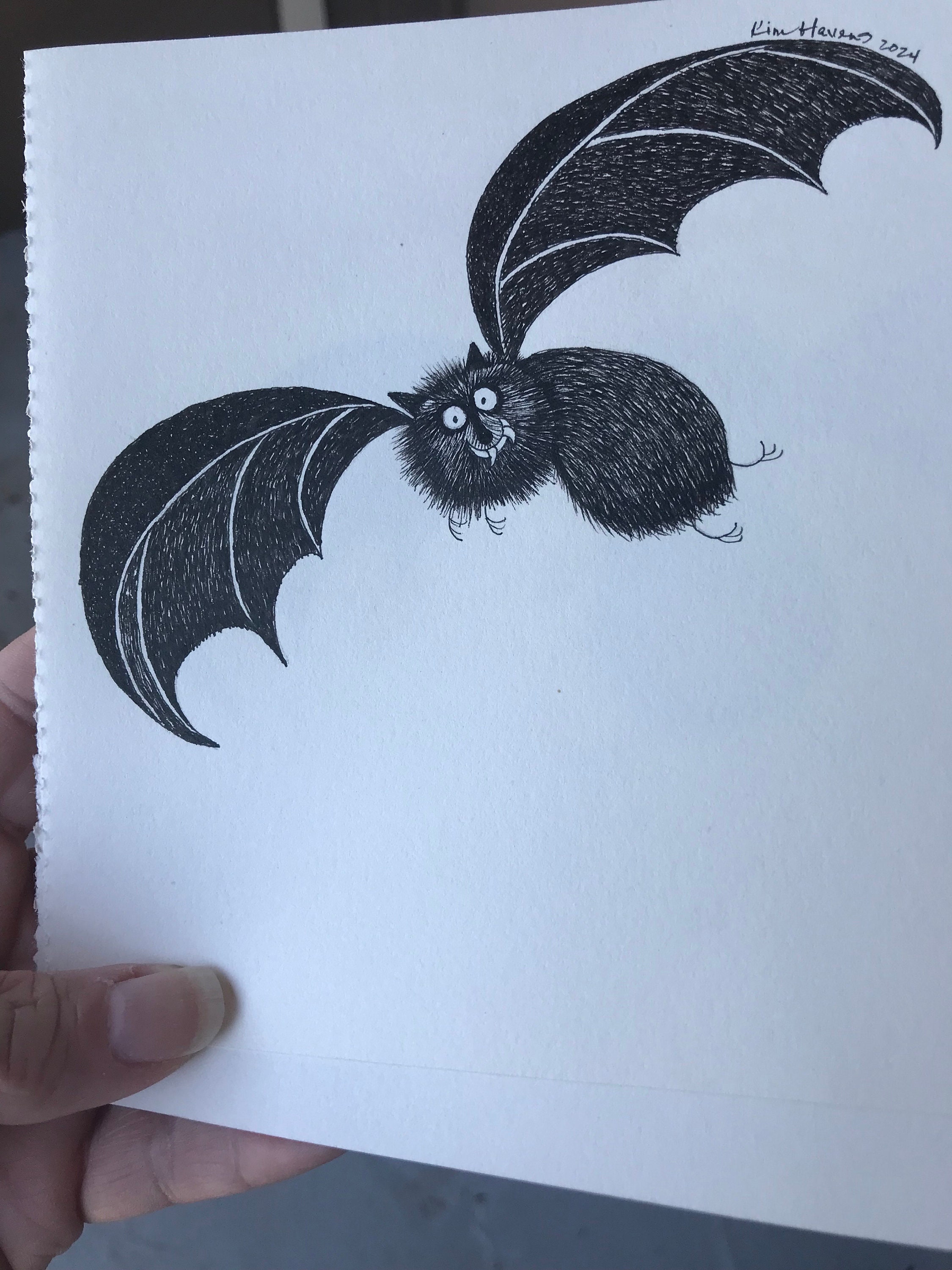 Bat Illustration Pen and Ink Drawing, Original Drawing, Bat Artwork ...
