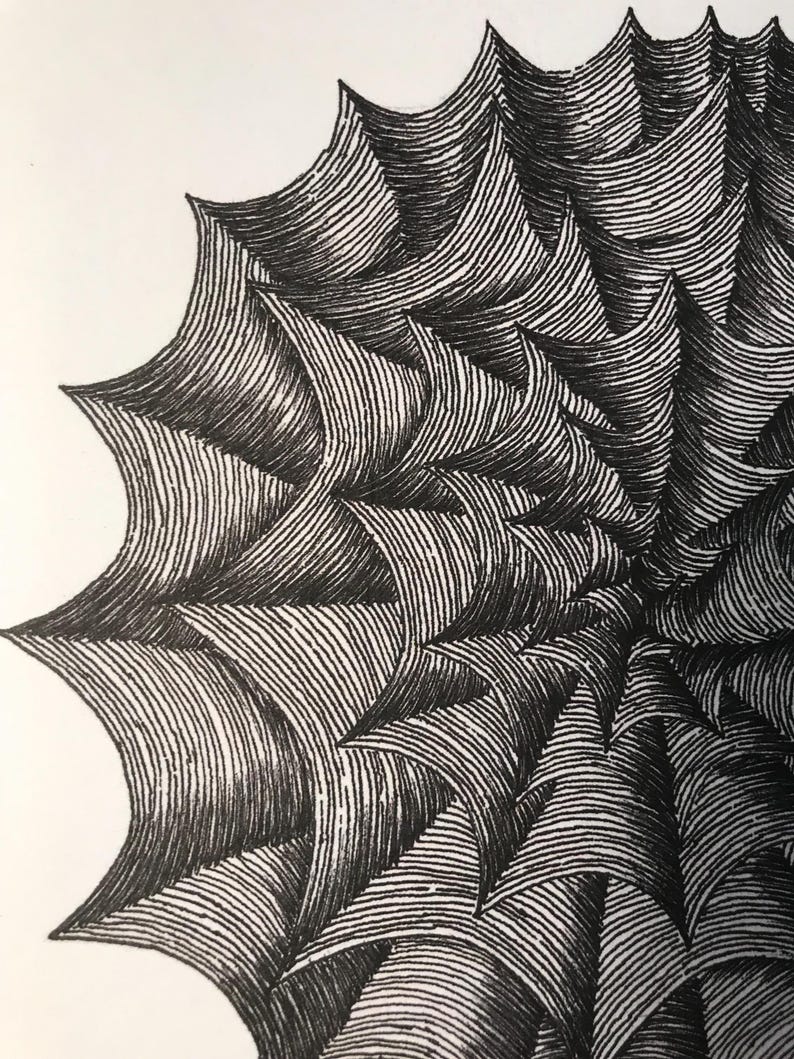 Pen and Ink Fine Line Drawing, Art Print, Dark Waves, Water Waves ...