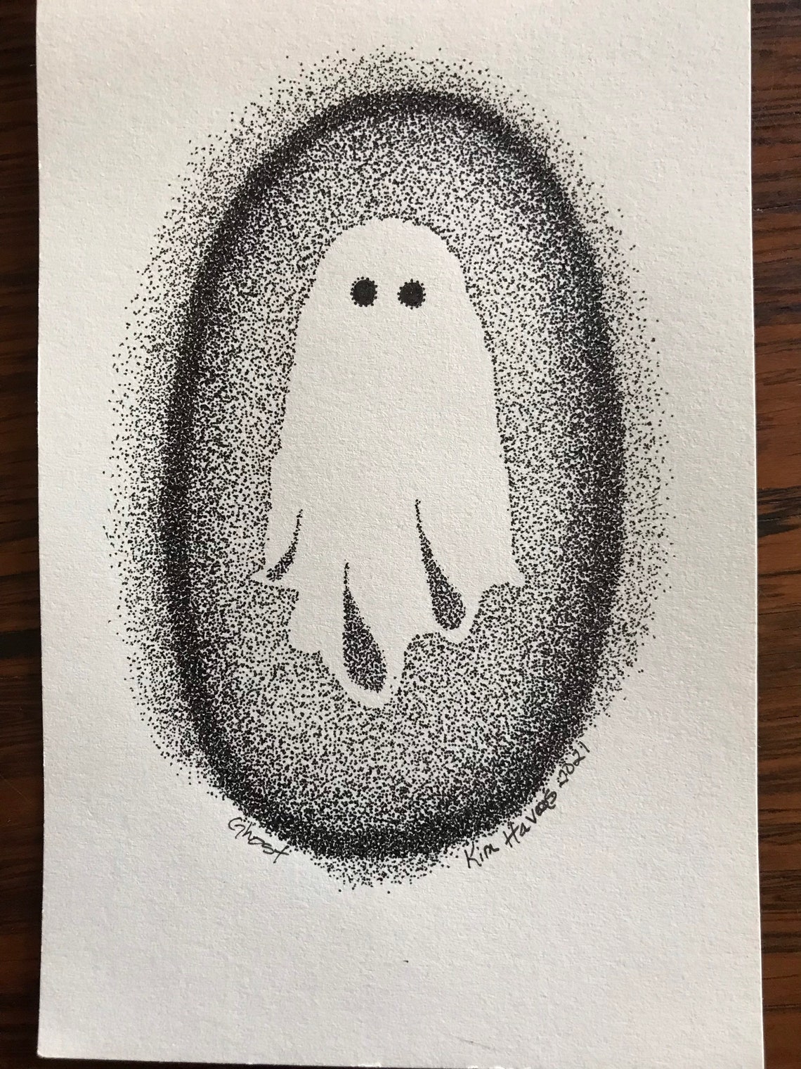 Ghost Pen & Ink Drawing Original Artwork - Etsy