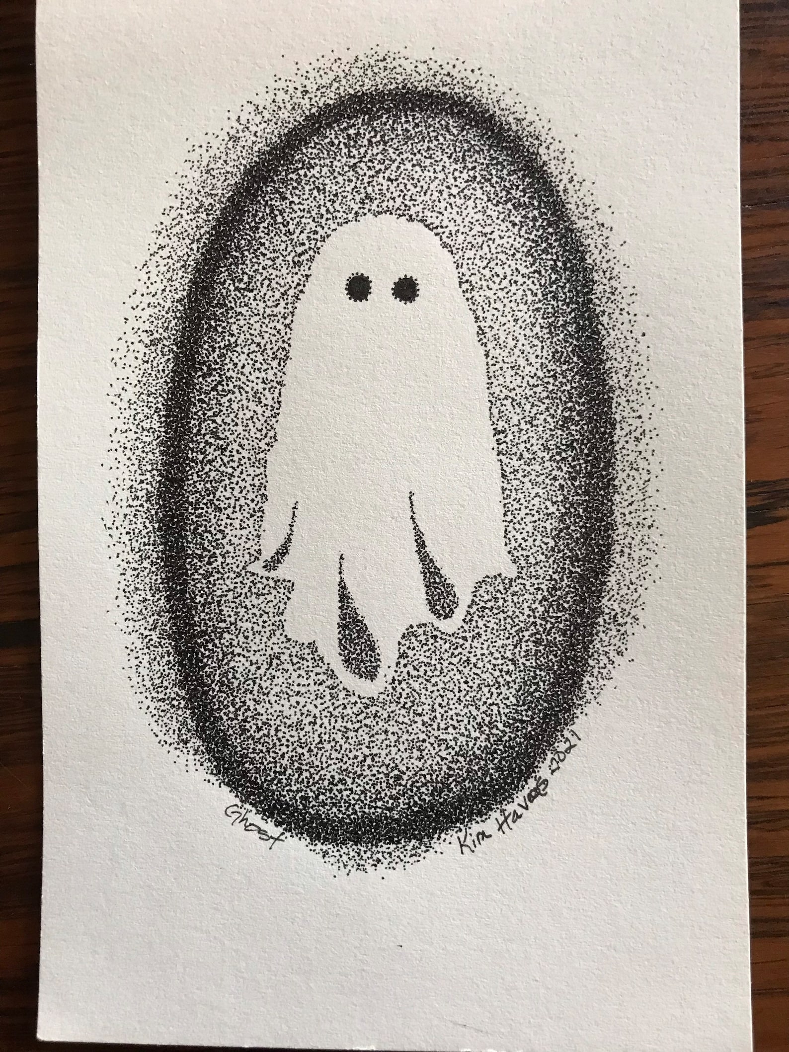 Ghost Pen & Ink Drawing Original Artwork - Etsy