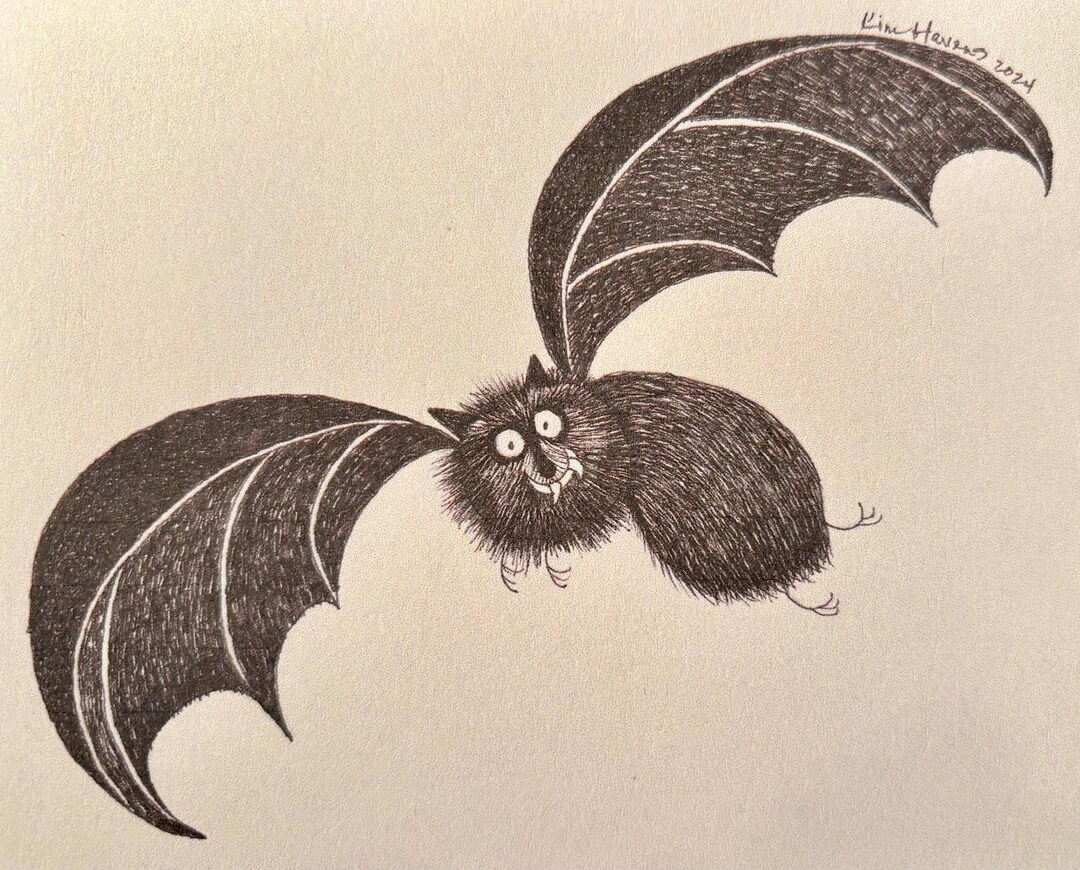 Vampire Bat, Vampire Bat Art Print, Animal Art Drawing, Pen Ink Drawing ...