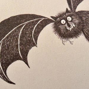 Vampire Bat, Vampire Bat Art Print, Animal Art Drawing, Pen Ink Drawing ...
