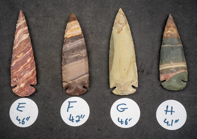 Large Gemstone Arrowhead | Crystal Spear Point, Grade A (3-5 Inch) - Etsy