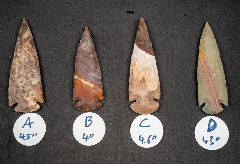Large Gemstone Arrowhead | Crystal Spear Point, Grade A (3-5 Inch) - Etsy
