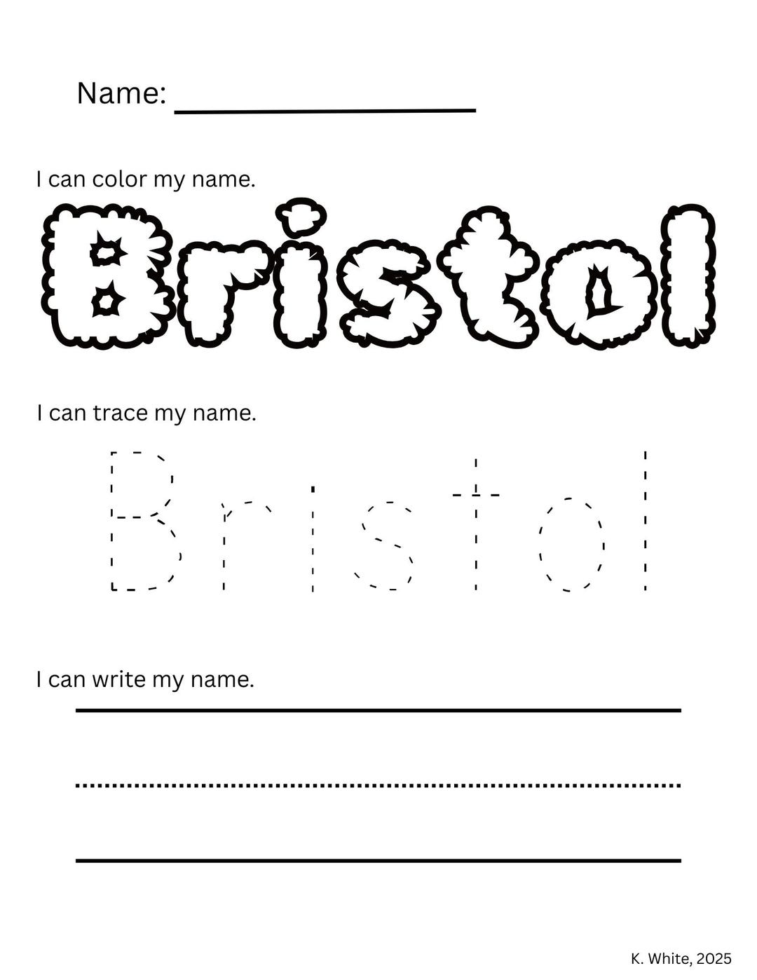 Personalized Name Tracing & Coloring Page – Custom Printable Worksheet ...