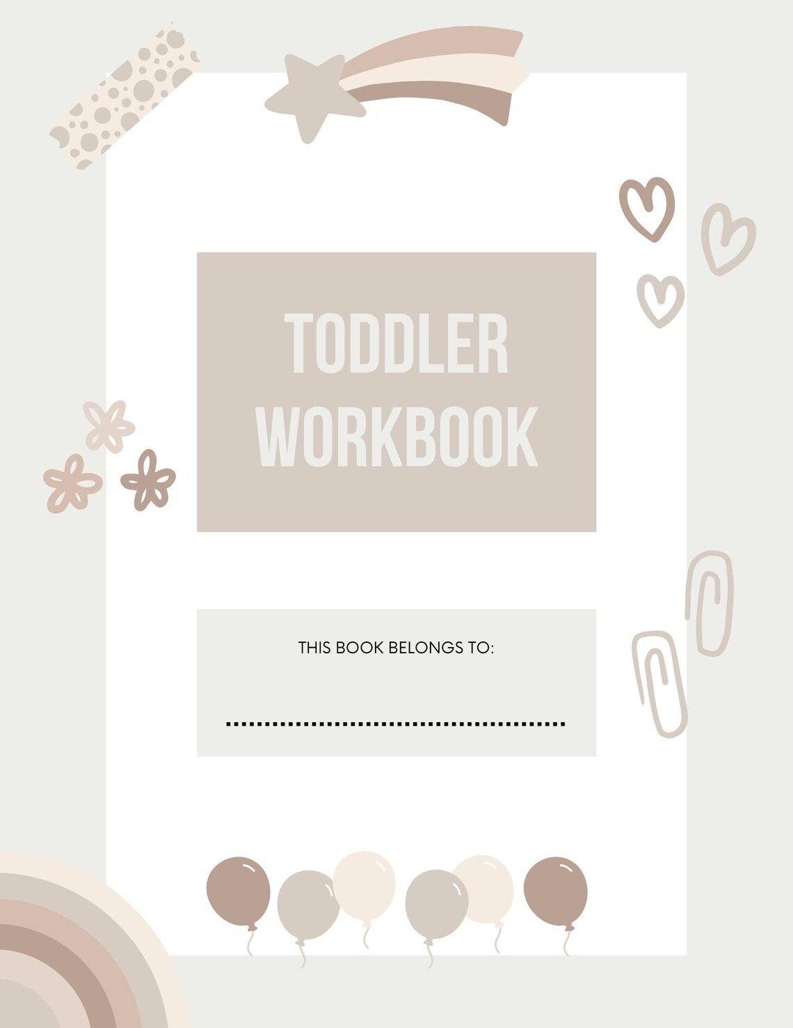 Toddler Learning Workbook Printable PDF – Abcs, Numbers, Shapes Colors ...