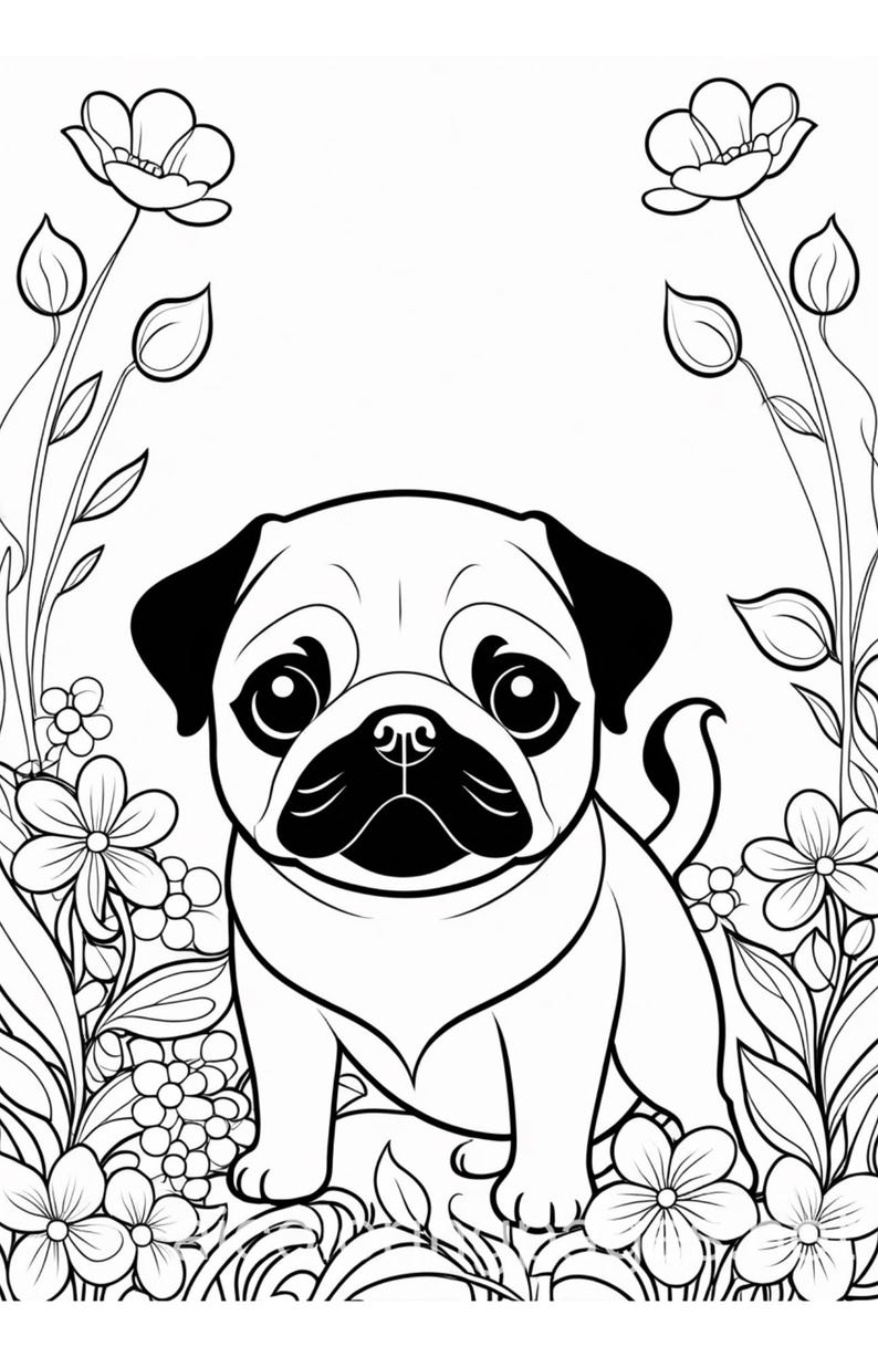 24-page Dog Coloring Book - Printable & Editable Canva Template - Etsy