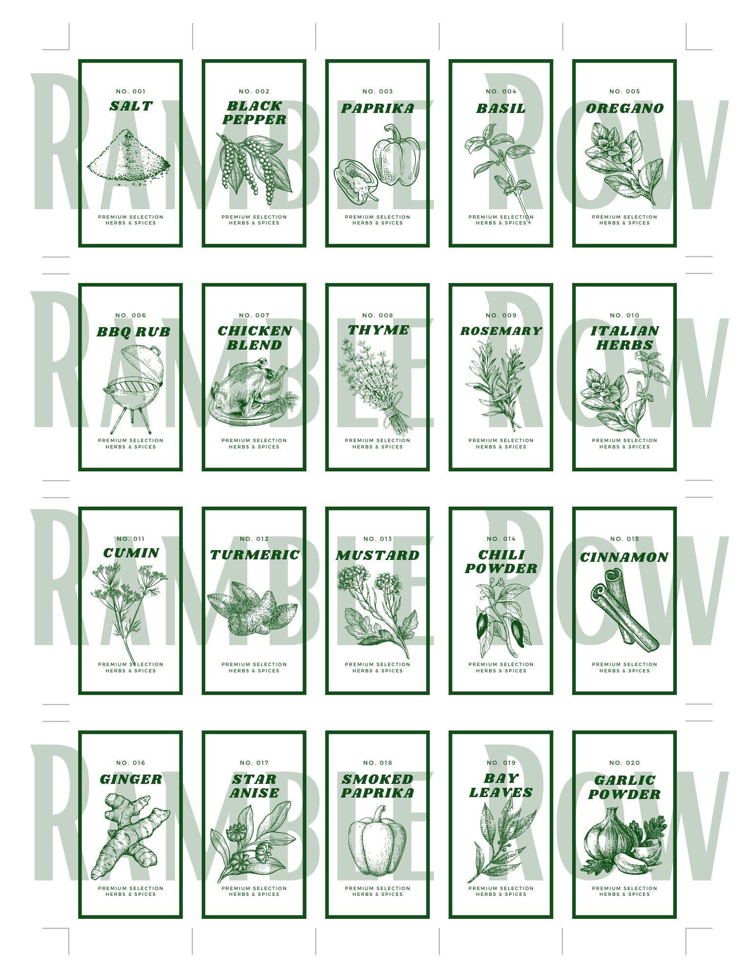 Printable Vintage Spice Jar Labels: Cottagecore Pantry (digital ...