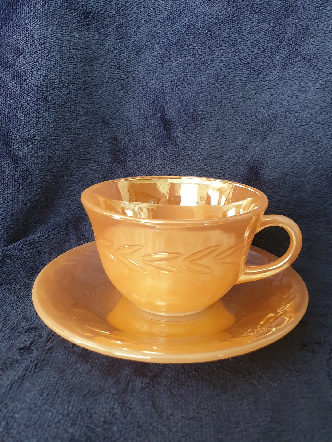 Ovenware Fire King Tea Cup and Saucer Fire King Garland Tea - Etsy