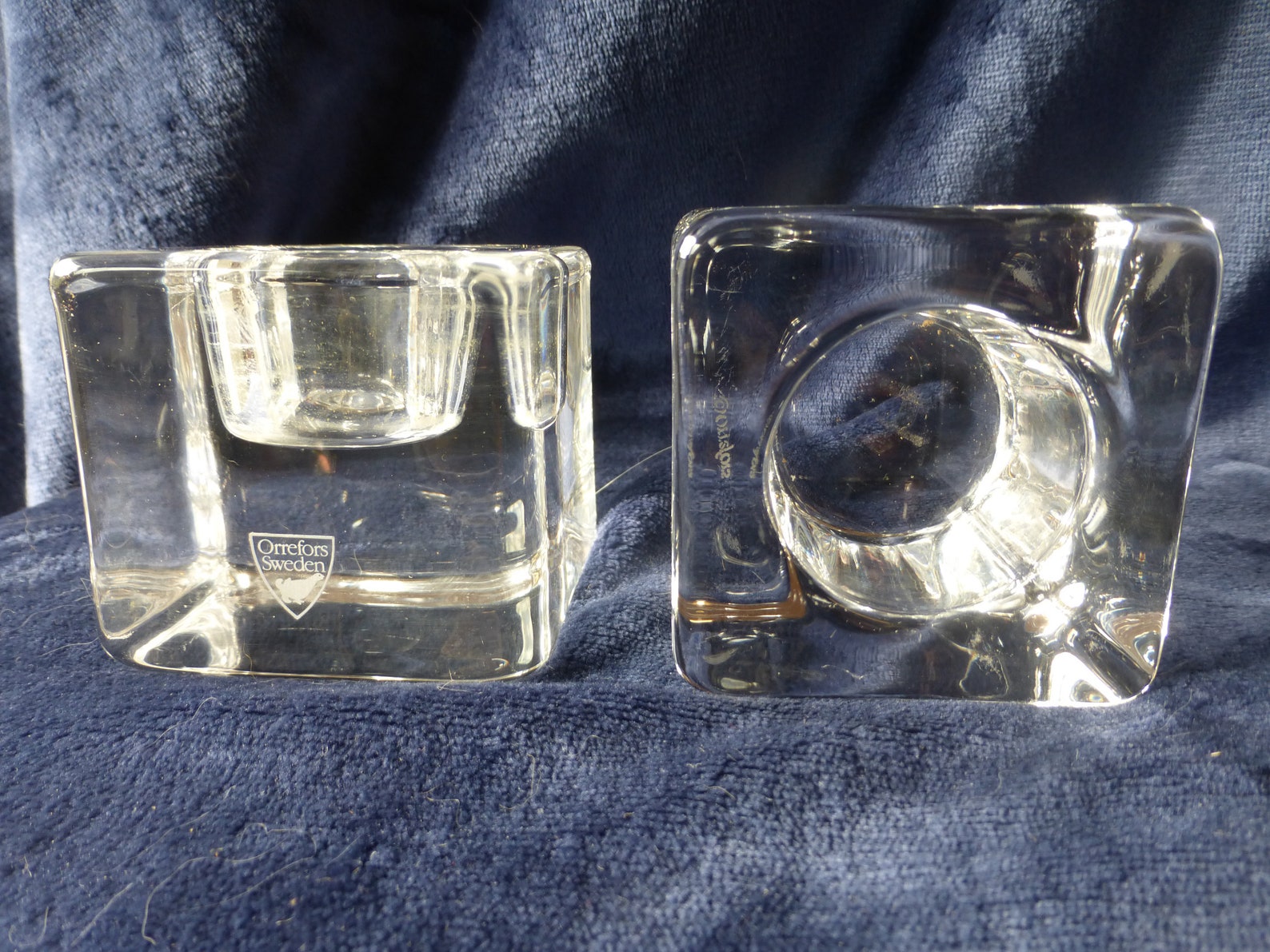 Pair of Vintage Orrefors Candle Holders Made in Sweden Pair - Etsy