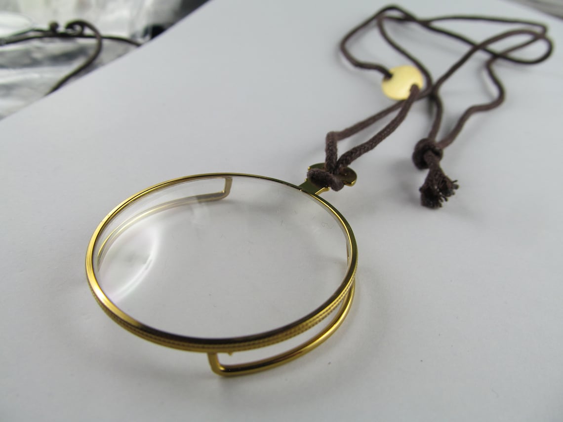 Real Monocle Golden With Cord No Amplification / - Etsy
