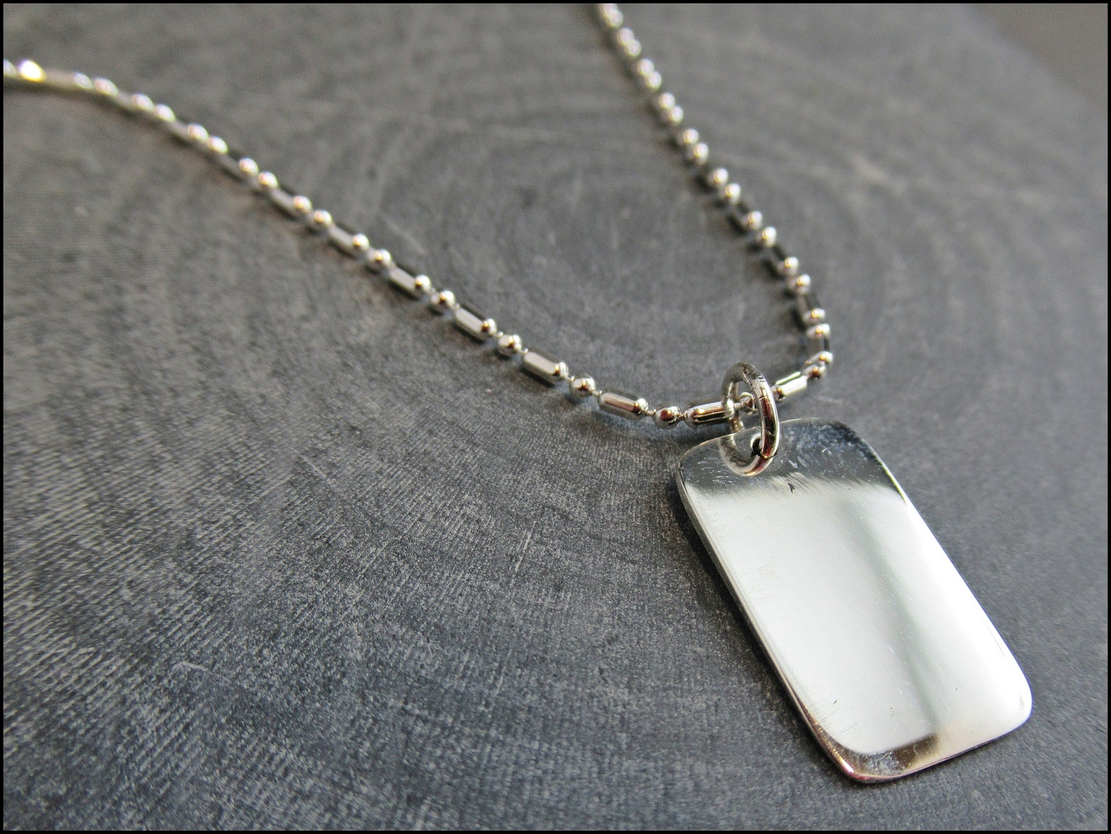 Real Silver Tag as a Pendant, With a Leather Strap or With a Real ...