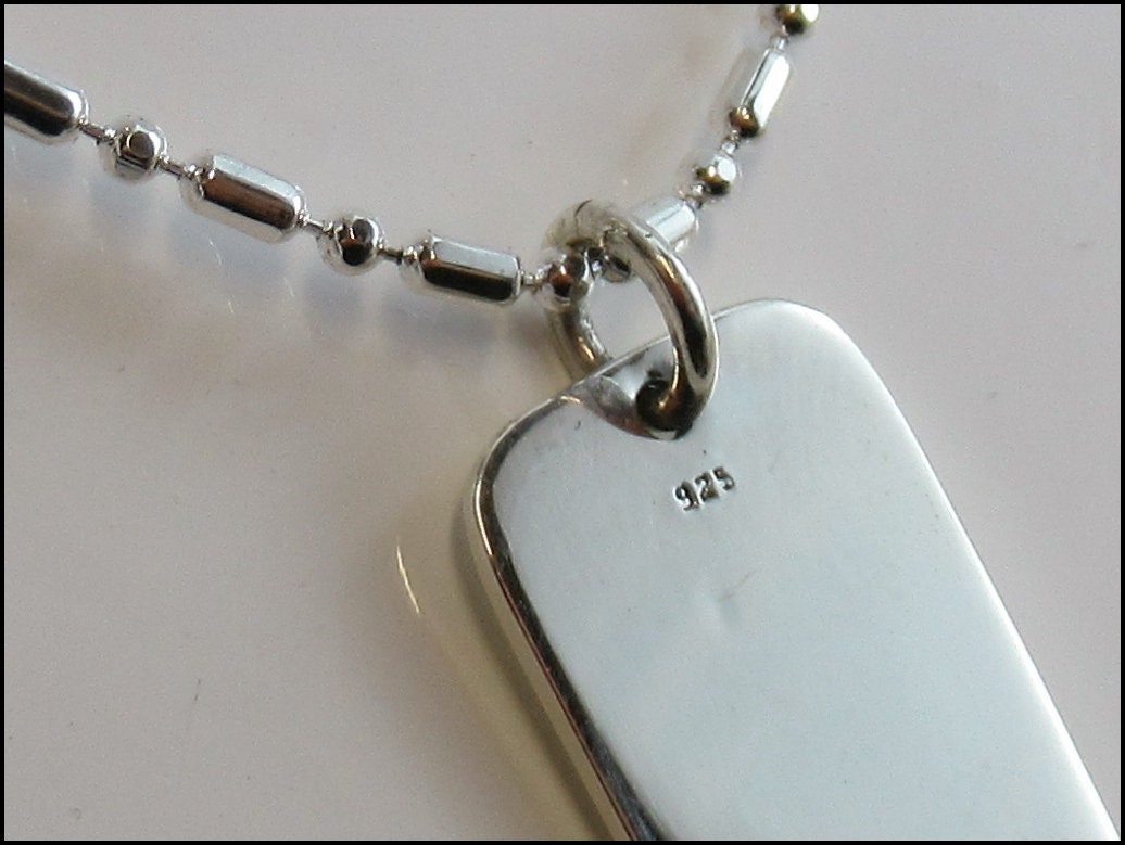 Real Silver Tag as a Pendant With a Leather Strap or With a - Etsy