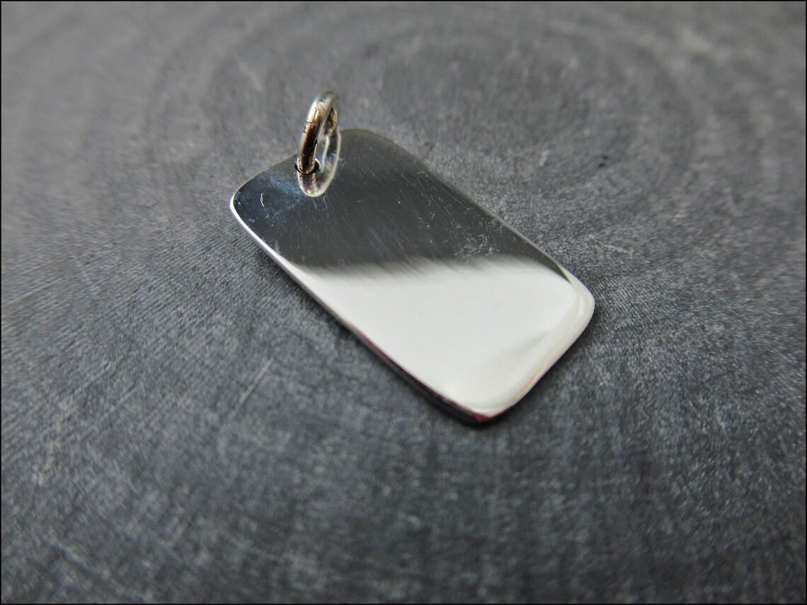Real Silver Tag as a Pendant With a Leather Strap or With a - Etsy
