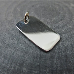 Real Silver Tag as a Pendant, With a Leather Strap or With a Real ...