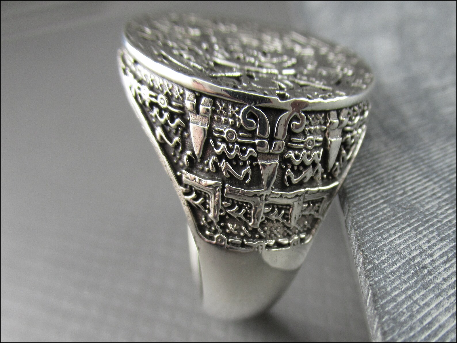 Beautiful Massive Mayan Aztec Calendar 925 Silver Ring Various Sizes ...