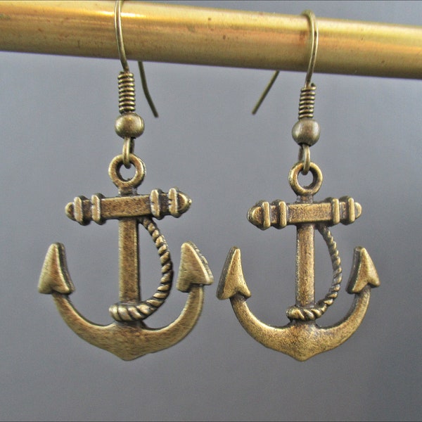 Anchor Earrings - Etsy
