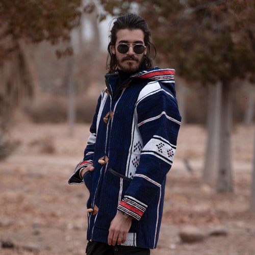 Moroccan Striped Coat Cardigan Sweater Coat Hoodie Coat From - Etsy