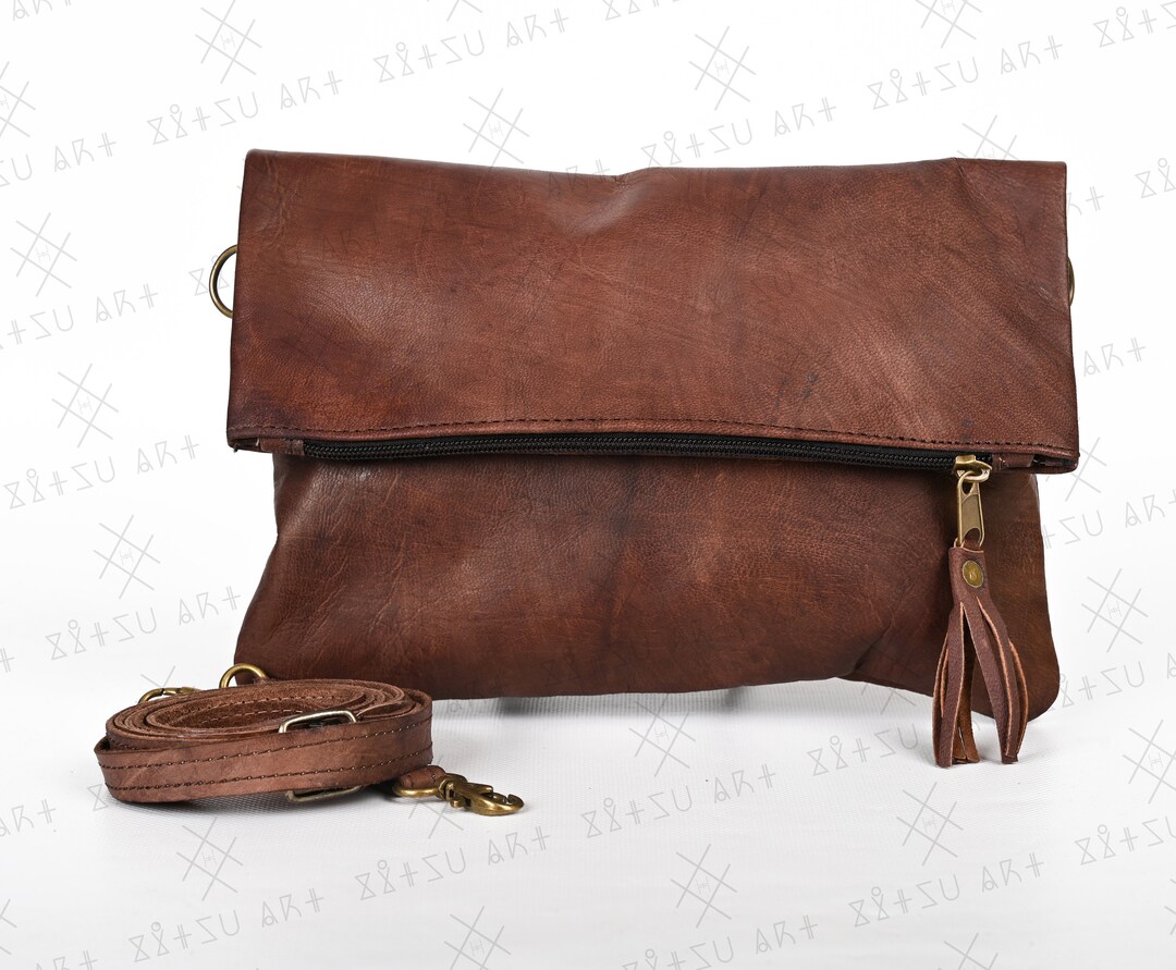 Moroccan Leather Crossbody Bag | Leather Purse | Handmade Leather Bag ...
