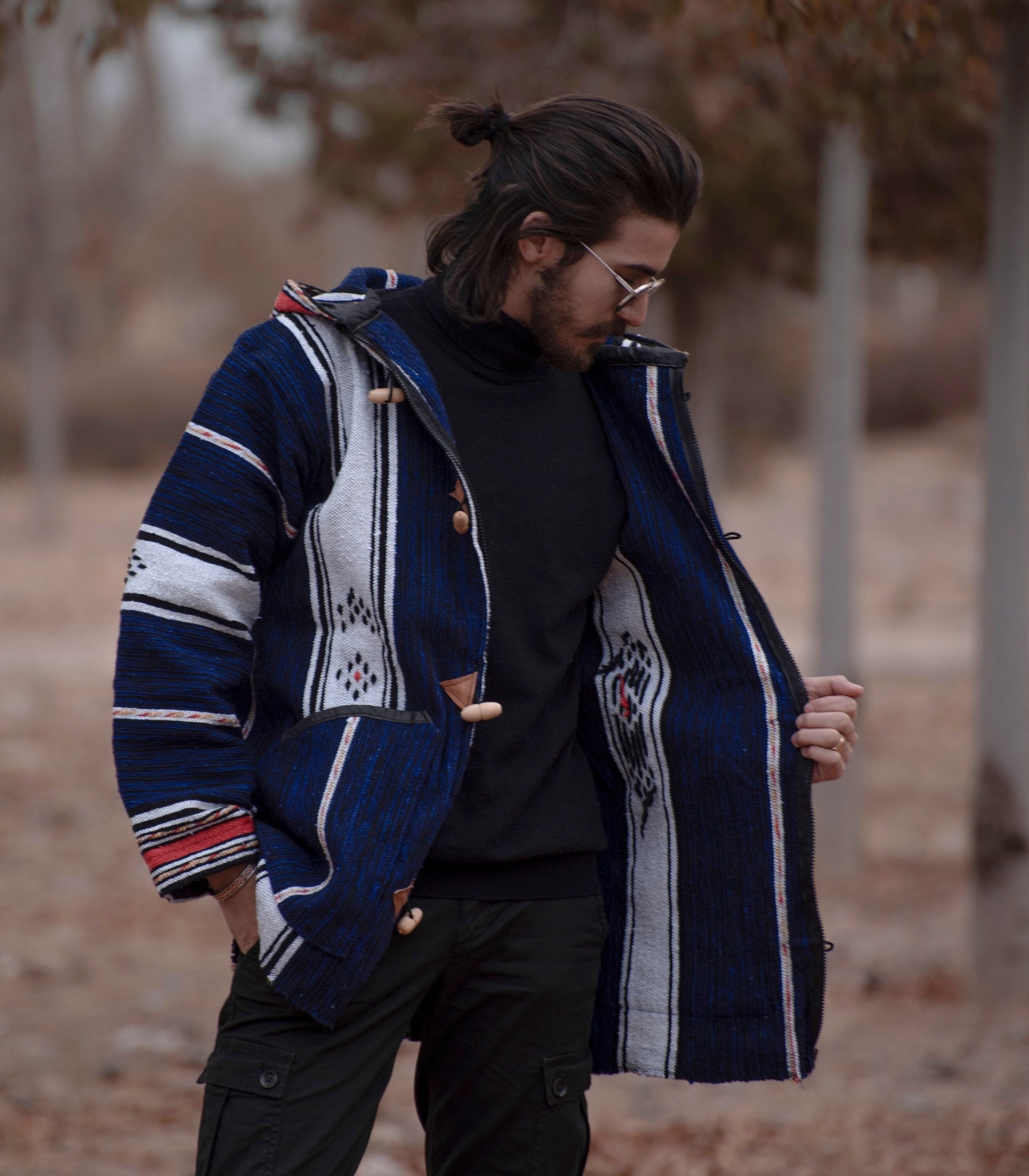 Moroccan Striped coat Cardigan, Sweater Coat, Hoodie coat from fleece ...