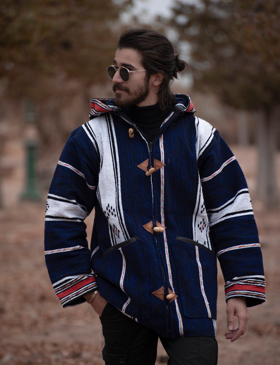 Moroccan Striped Coat Cardigan, Sweater Coat, Hoodie Coat From Fleece ...