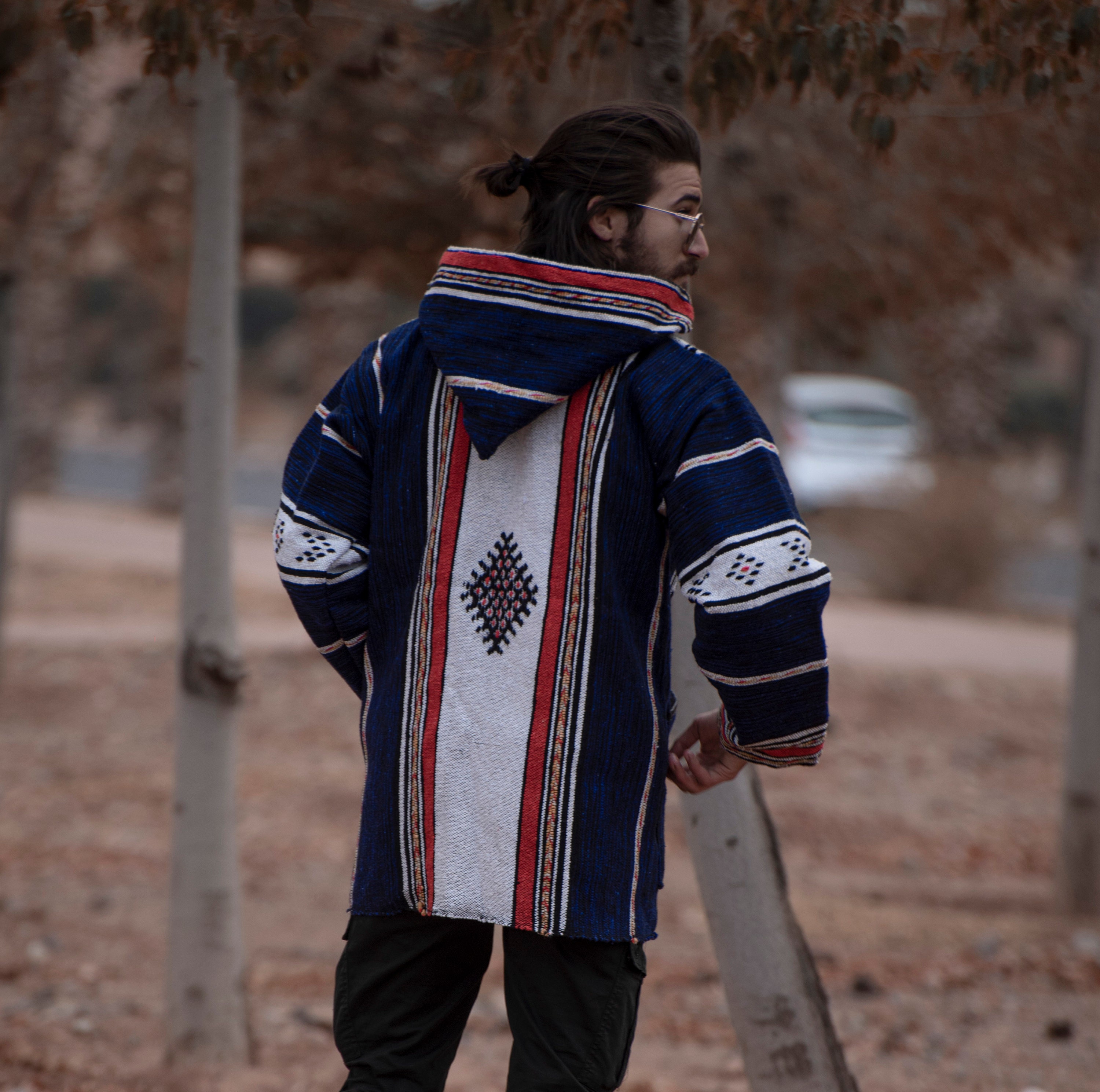 Moroccan Striped coat Cardigan, Sweater Coat, Hoodie coat from fleece ...