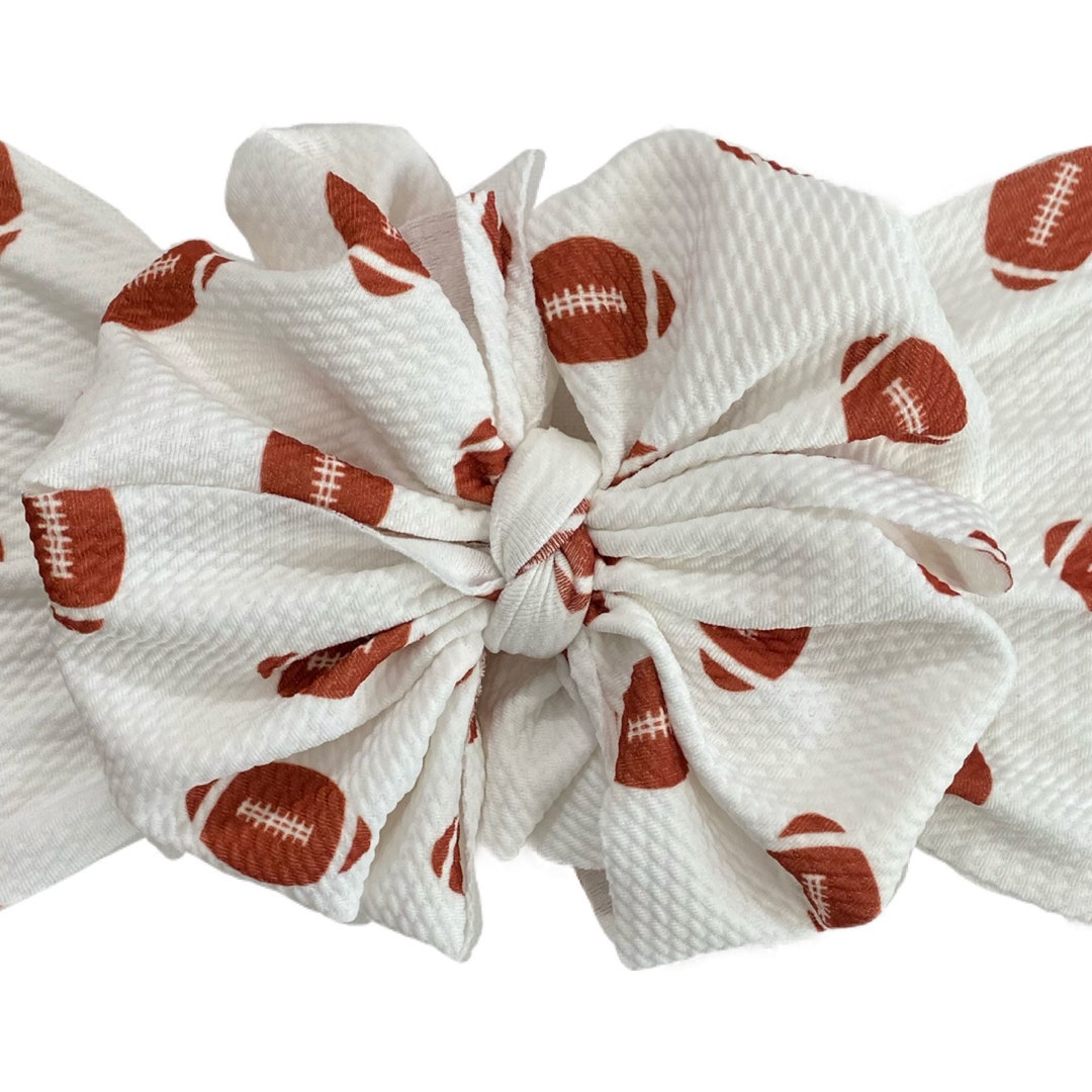 Football Messy Bow Head Wrap, Messy Bow Headband, Messy Bow, Mini Messy ...