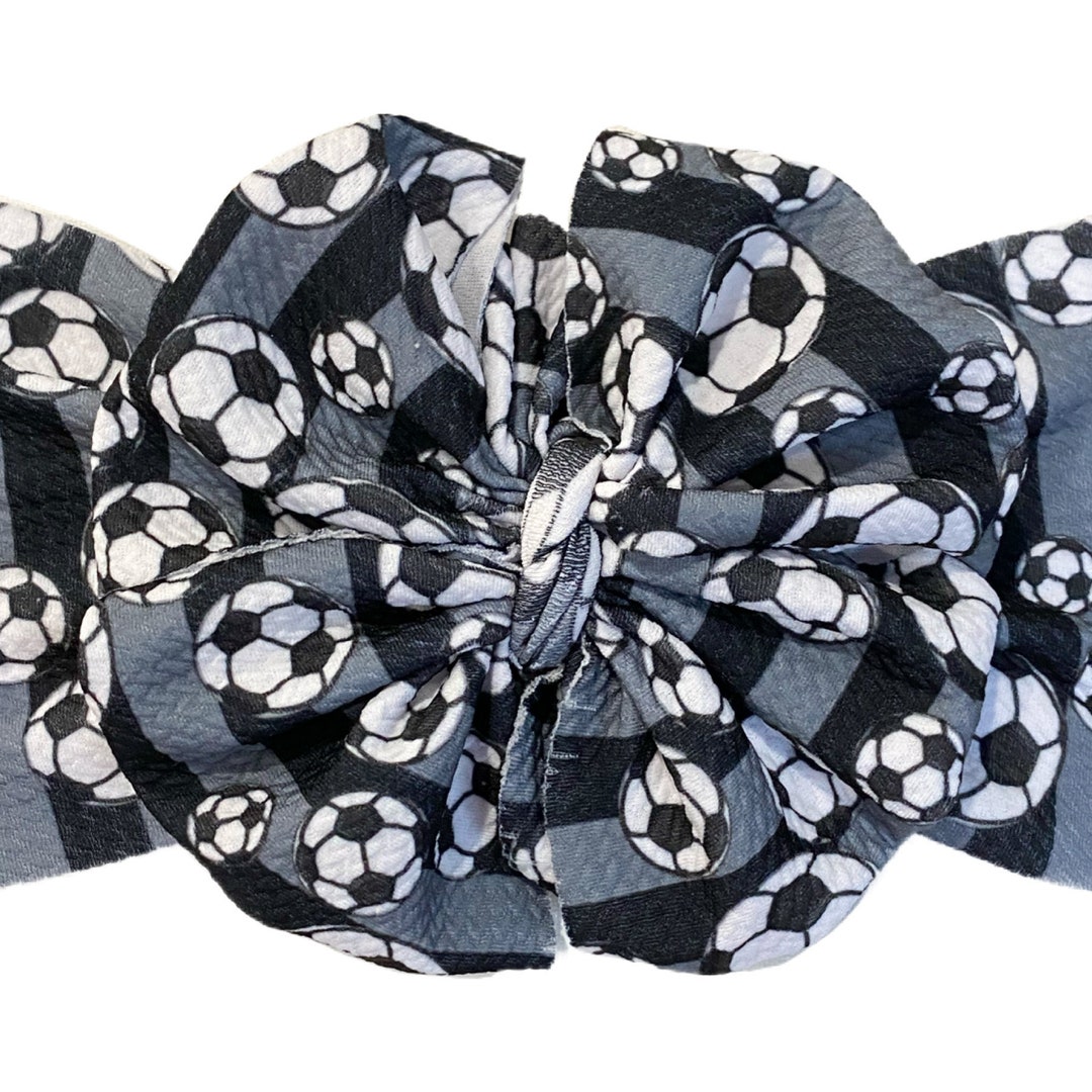 Soccer Messy Bow Head Wrap, Messy Bow Headband, Messy Bow, Mini Messy ...
