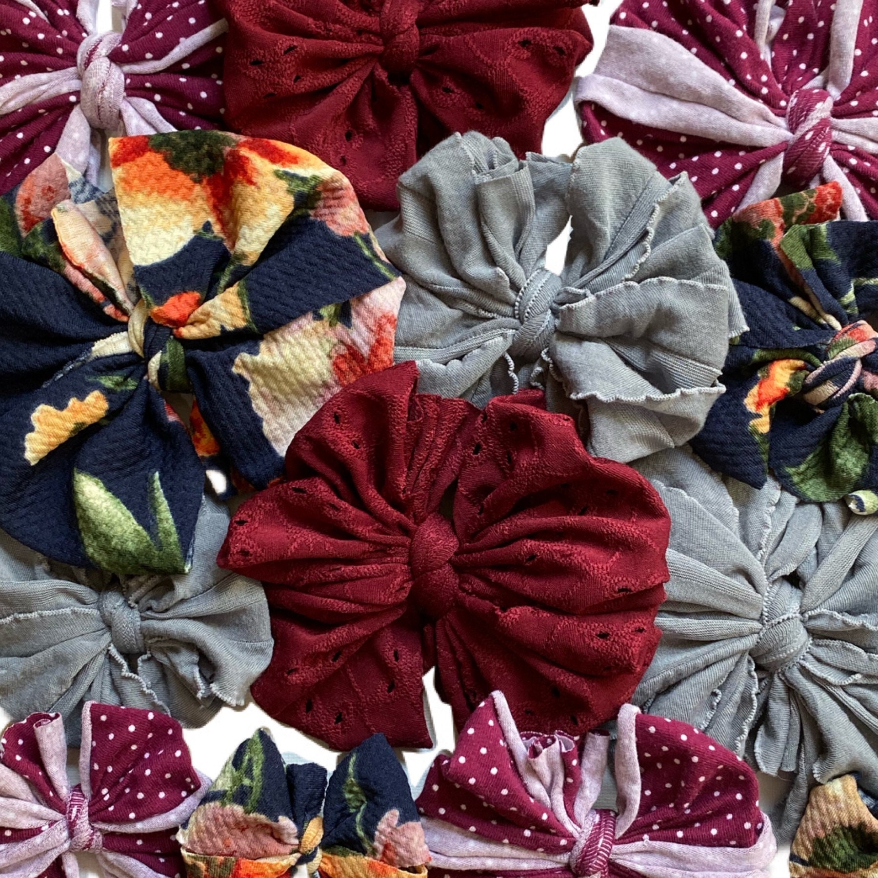 Steel Gray Ruffle Messy Bow Head Wrap, Messy Bow Headband, Messy Bow ...
