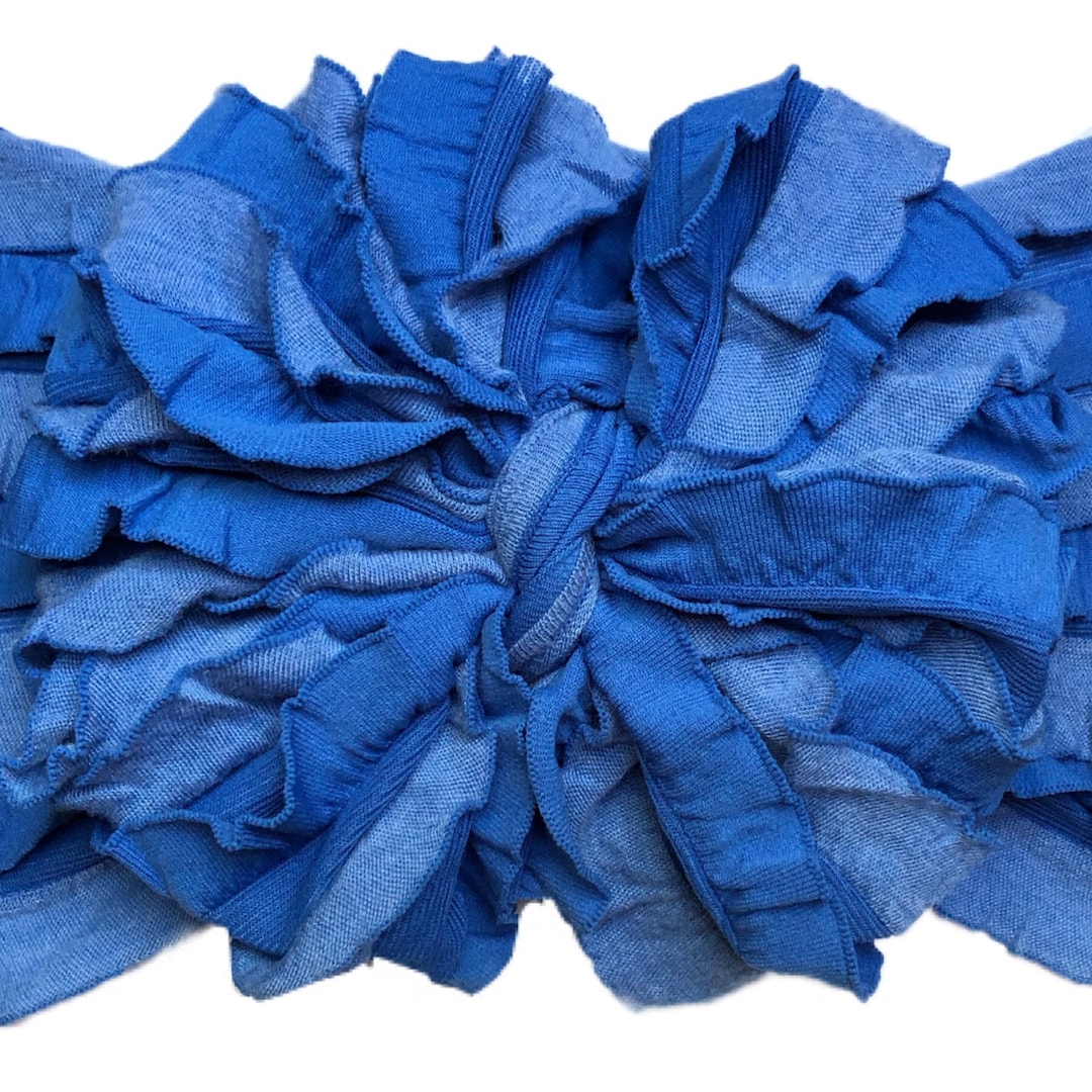 Chambray Ruffle Messy Bow, Ruffle Head Wrap, Messy Head Wrap, Messy ...