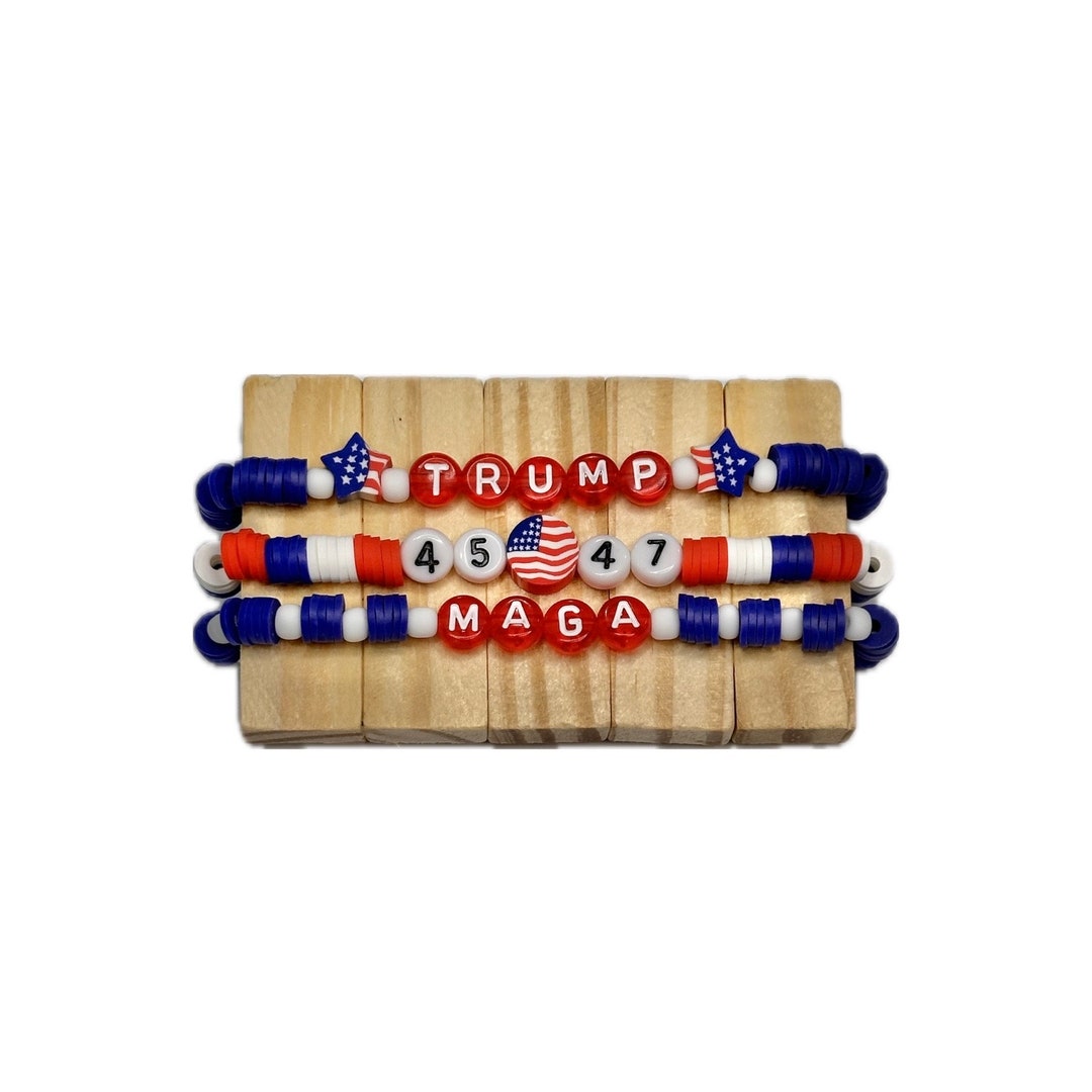 Patriotic Bracelets, Trump Bracelet, Trump, Stackable Bracelets, MAGA ...