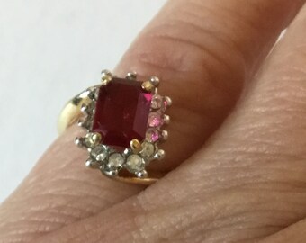 Faux Ruby Ring - Etsy